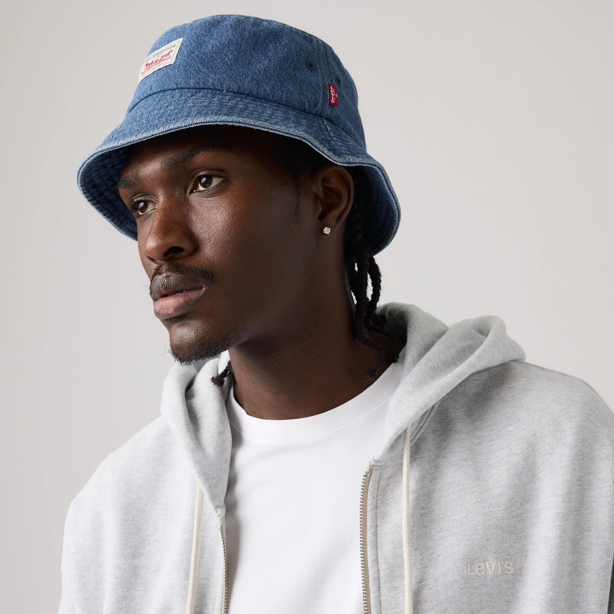 Levi's® Men's Strauss Bucket Hat - Clouds Indigo Wash 6 | Levi's TH