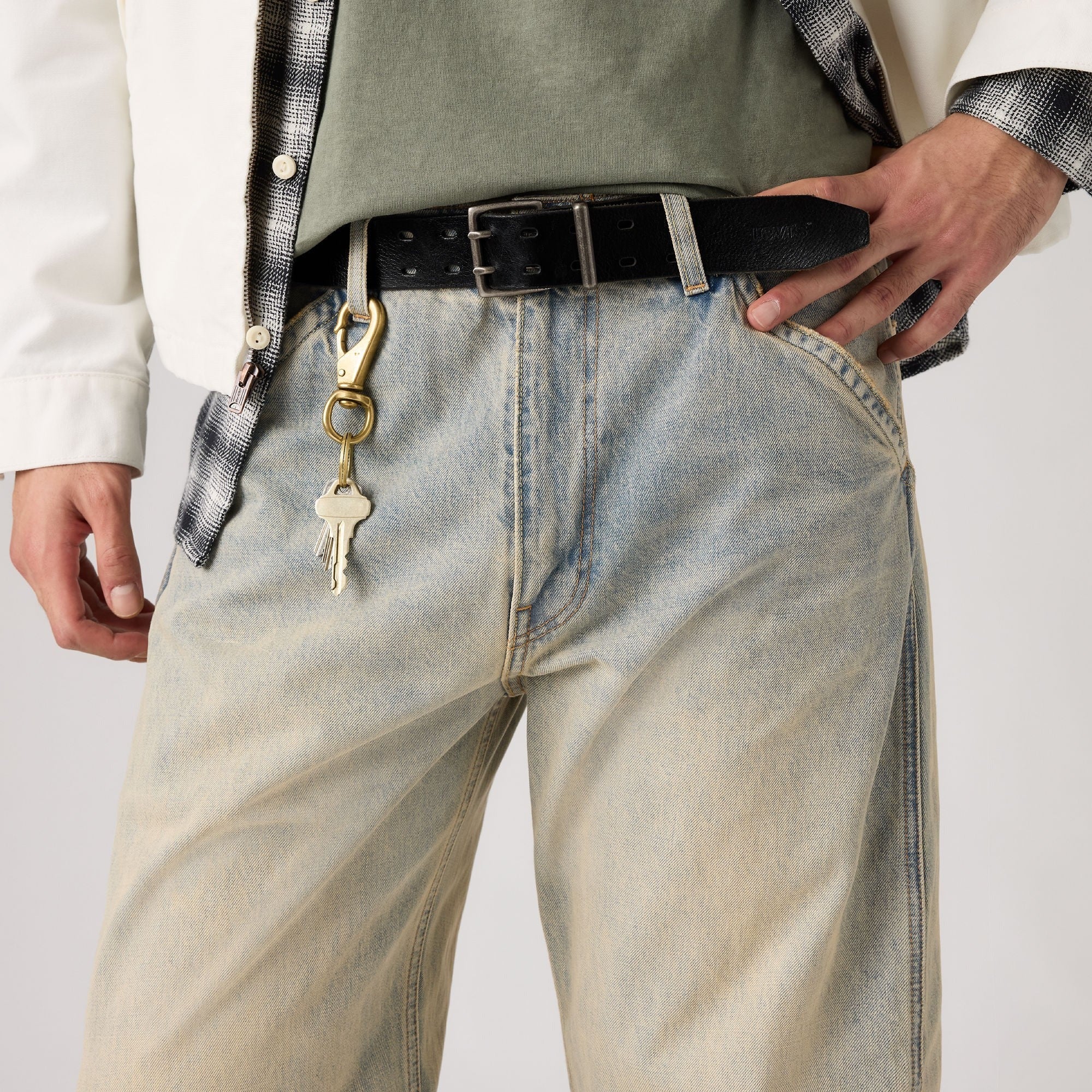 Levi's® Men's Potrero Double Prong Belt - Caviar | Levi's TH