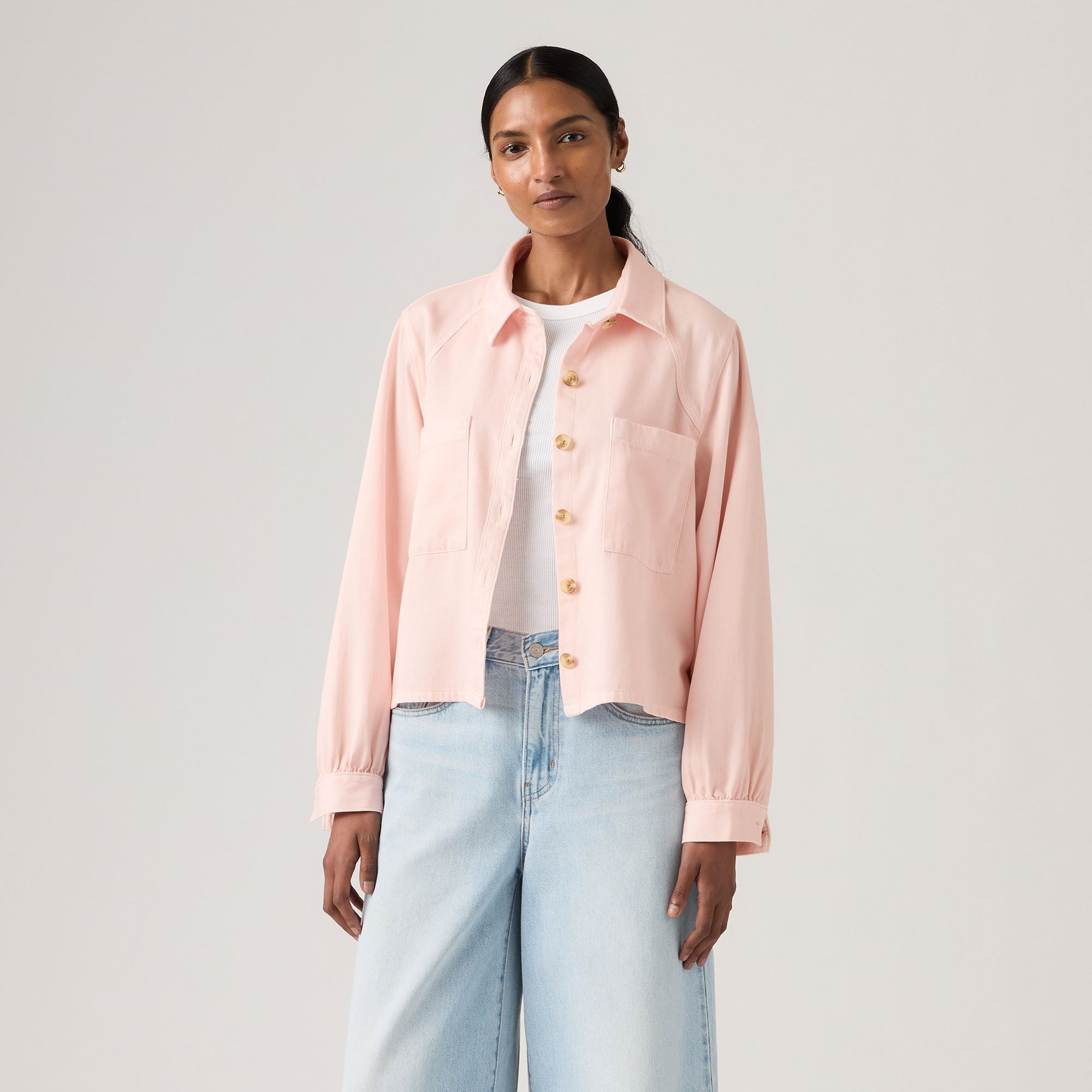 Levi's® Women's Tini Long-Sleeve Utility Shirt - Pink | Levi's TH