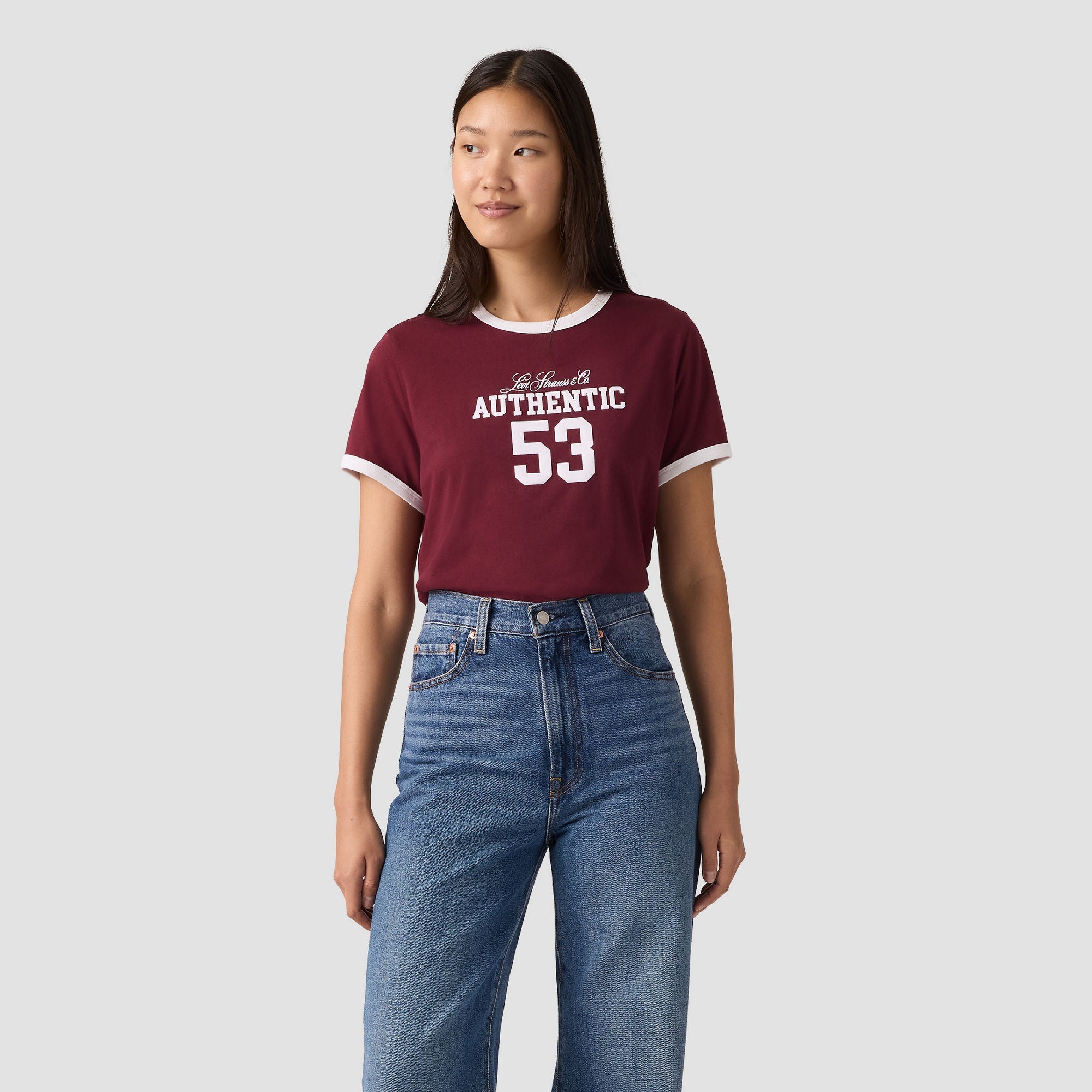 Levi's® Women's Graphic Favorite Ringer Tee - Red | Levi's TH