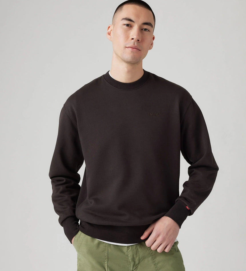 Levi's® Men's Authentic Crewneck Sweatshirt - Black Agate Garment Dye F ...