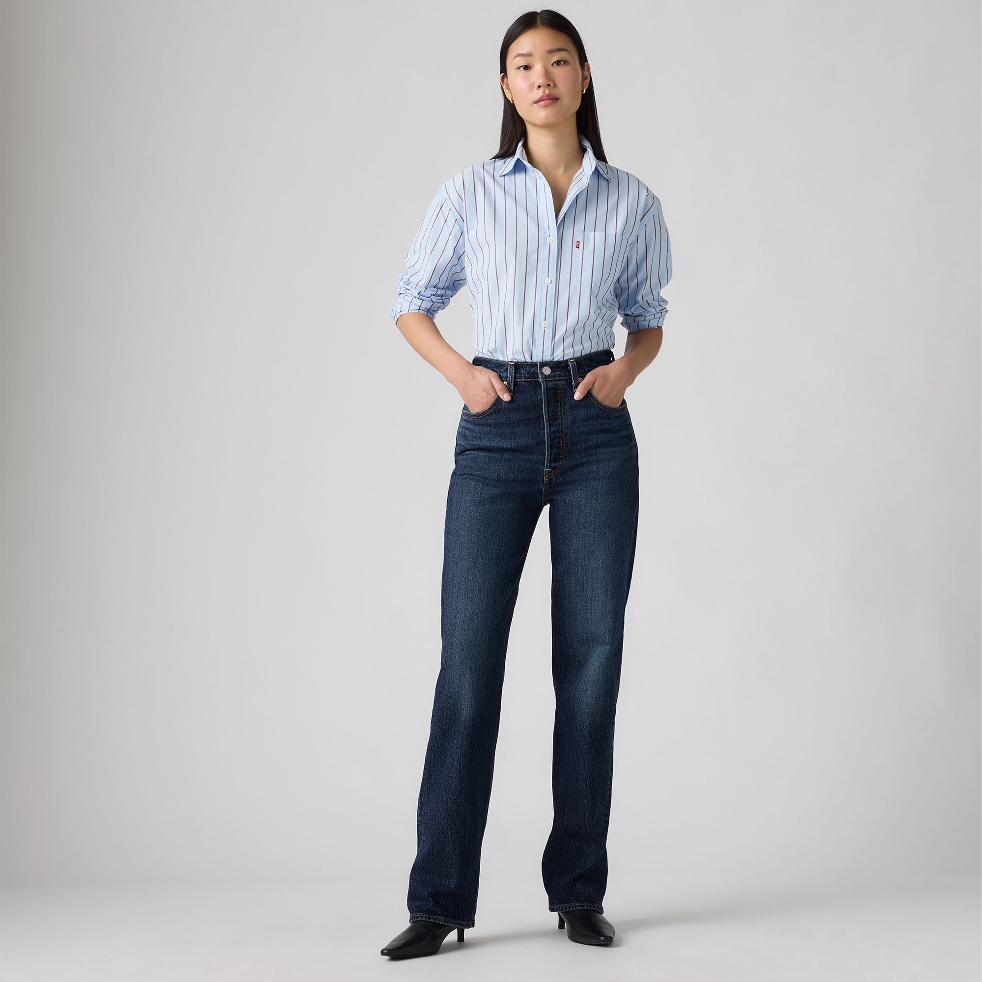 Levi's® Women's Ribcage Full-Length Jeans - Medium Indigo | Levi's TH